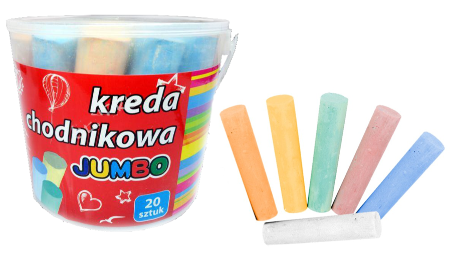 Kreda kolorowa 20 sztuk okrągła chodnikowa tablicowa Schemat | ANIMACJA ...